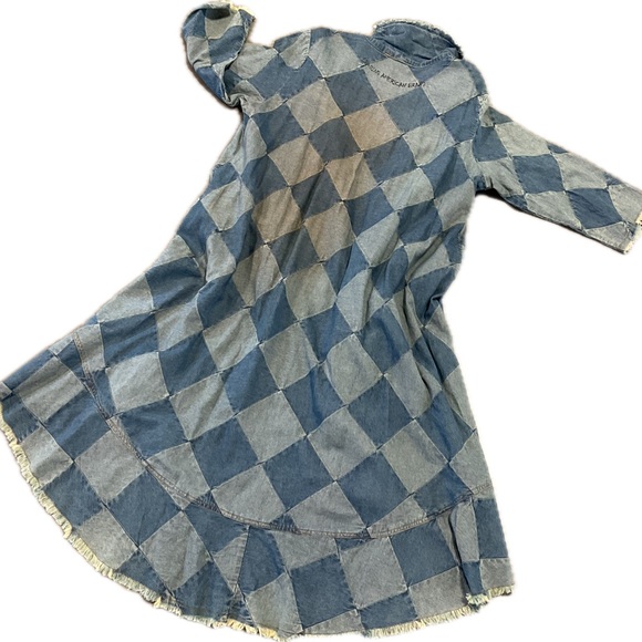 Paper Lace | Jackets & Coats | Harlequin Distressed Denim Duster | Poshmark